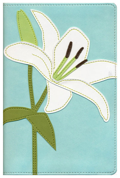 KJV Thinline Bloom Collection Bible, Italian Duo-Tone, White Lily ...
